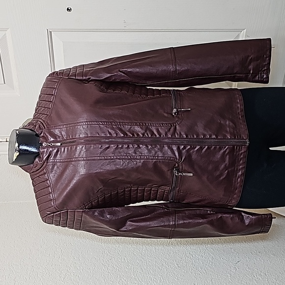 Max Studio | Jackets & Coats | Max Studio Faux Leather Race Jacket ...